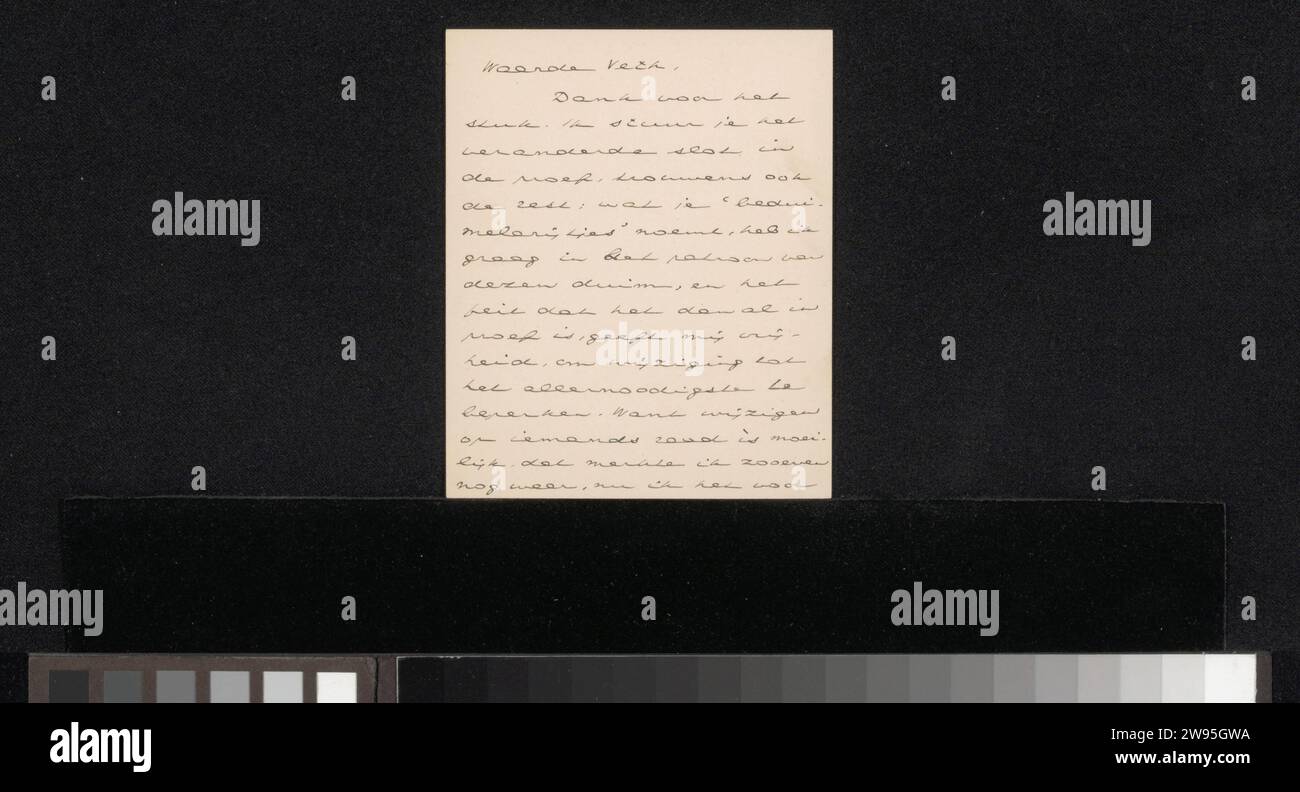 Letter to Jan Veth, Johan Huizinga, 1916 letter Leiden paper. ink ...
