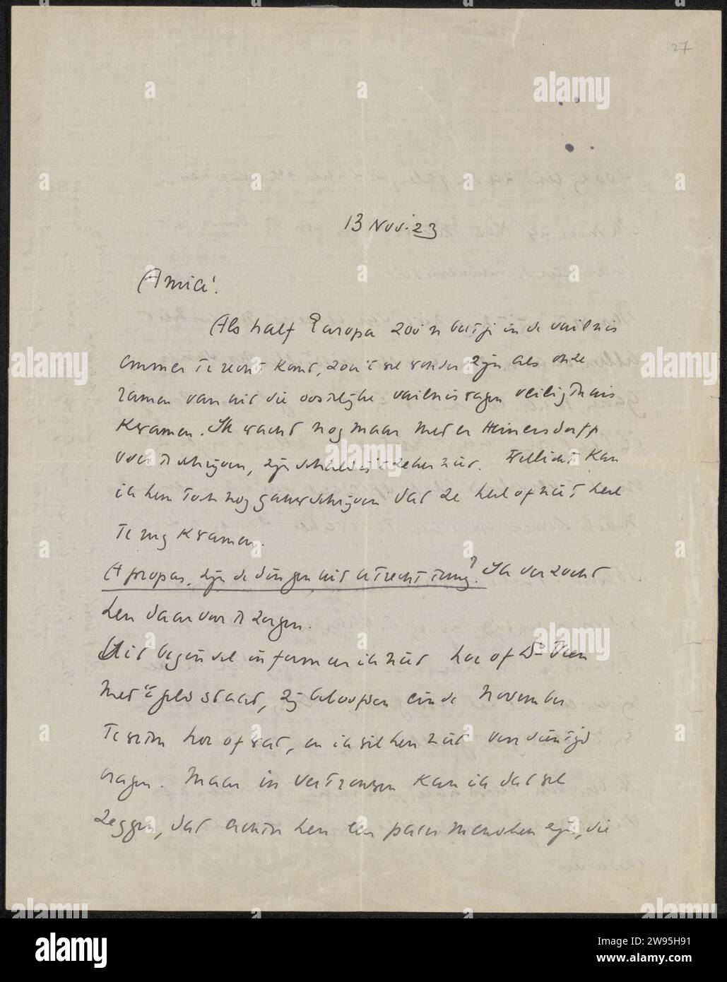 Letter to Willem Bogtman, Richard Nicolaüs Roland Holst, 1923 letter ...