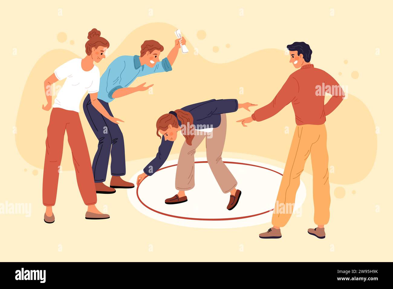 Personal boundaries violation. Private space protection. Girl drawing ...