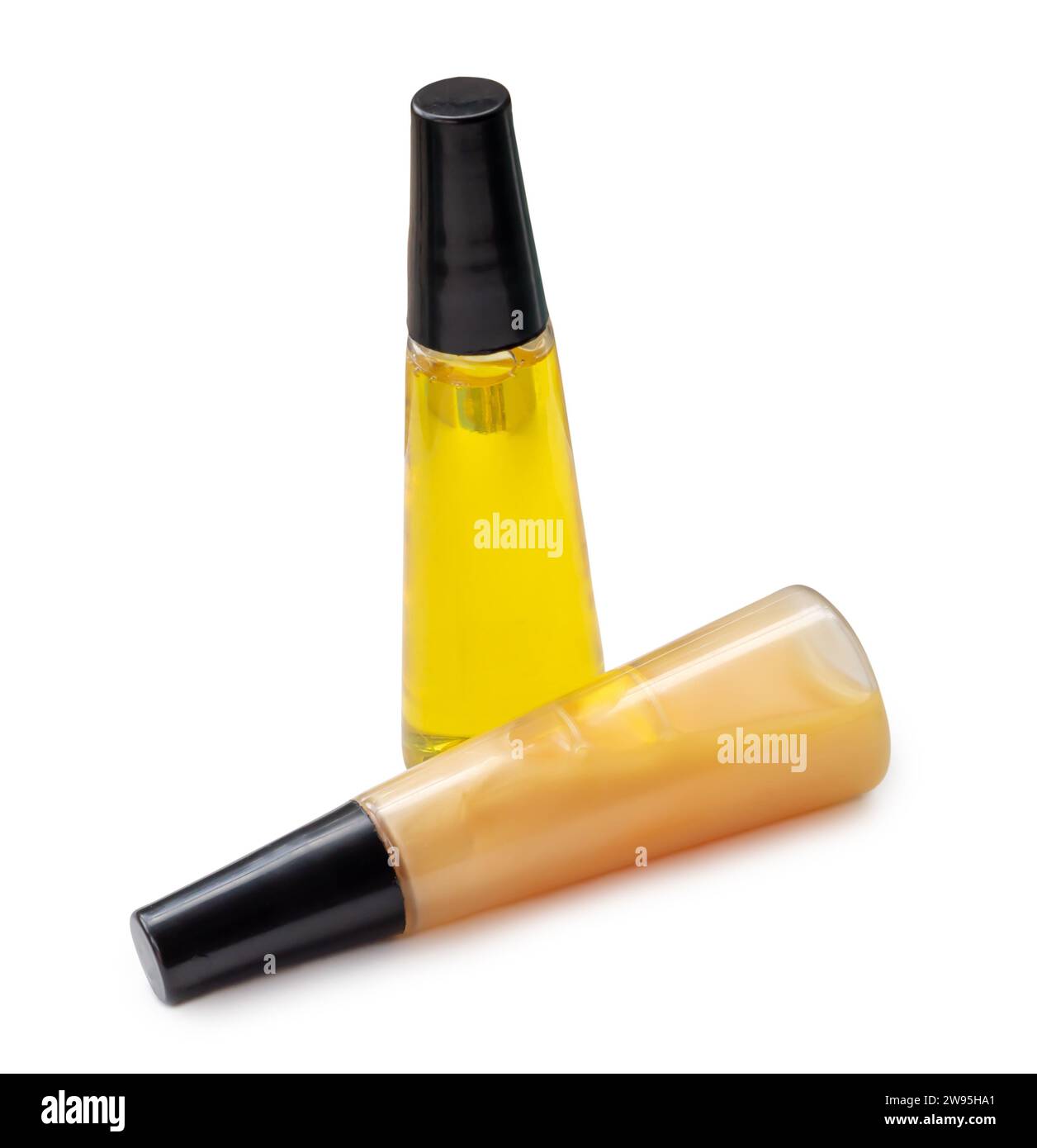 Liquid soap and shampoo in small bottles is isolated on white ...