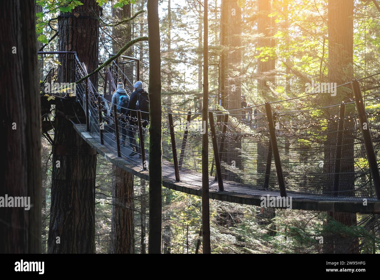 People passing the Capilano Suspension Bridge Stock Photo - Alamy
