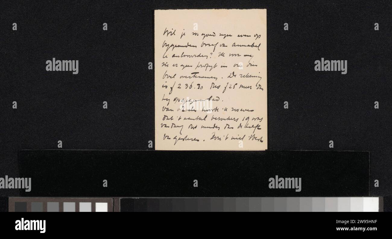 Letter to Jan Veth, Willem Witsen, 1887 letter paper. ink writing ...