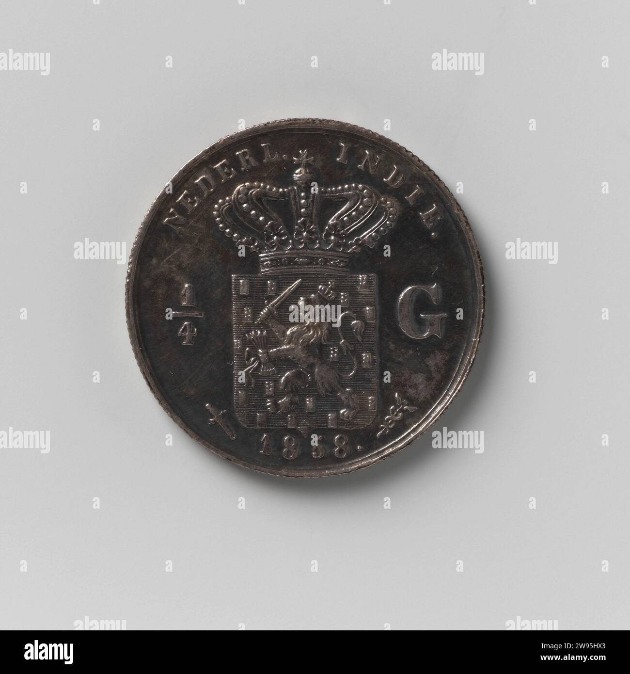 1/4 guilders of the Dutch East Indies, 1858, Willem III (King of the ...