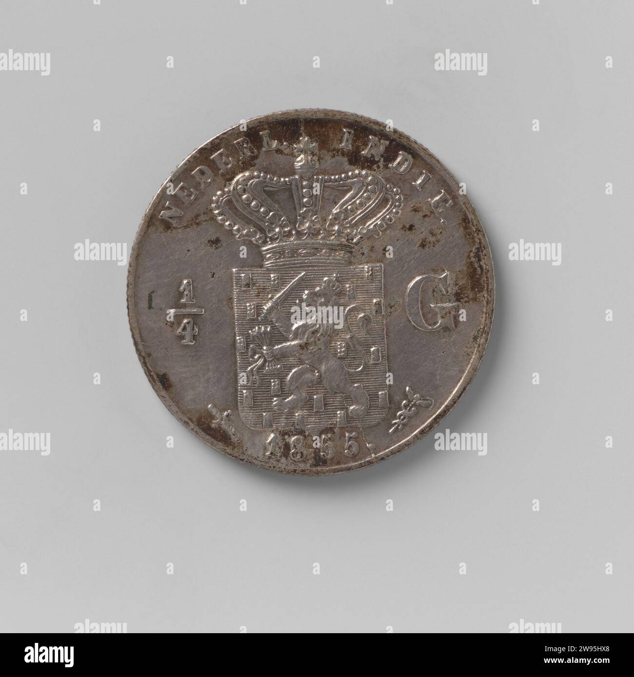 1/4 guilders of the Dutch East Indies, 1855, Willem III (King of the ...