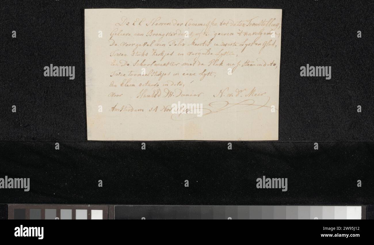 Letter to Anonymous, Noah van der Meer (II), 1810 letter Amsterdam ...
