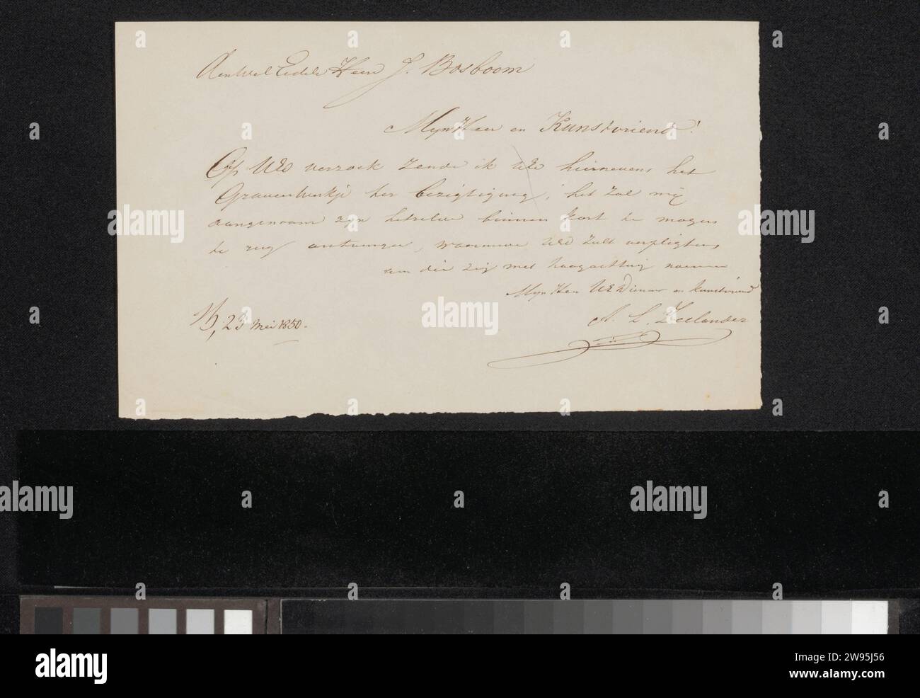 Letter to Johannes Bosboom, Abraham Lion Zeelander, 1850 letter The ...