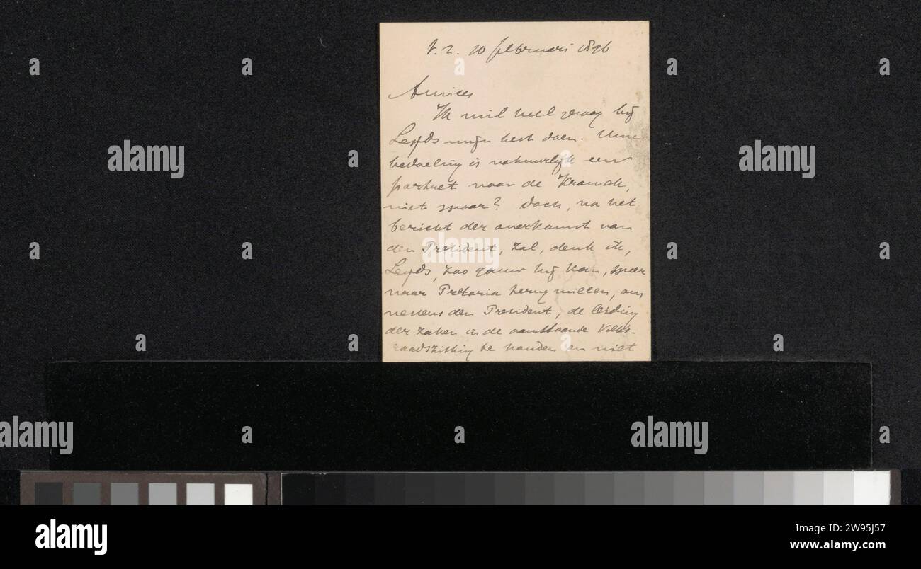 Letter to Jan Veth, Jacob Pieter Moltzer, 1896 letter The Hague ...