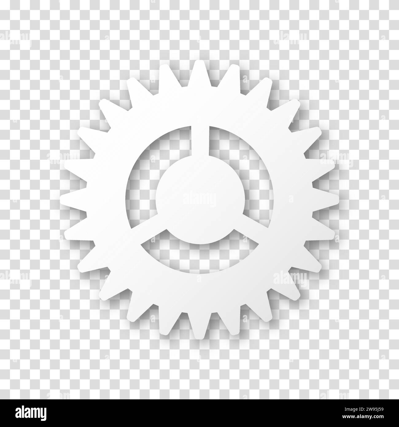 Gear icon, flat design. Machine sprocket gear icon. Realistic vector ...