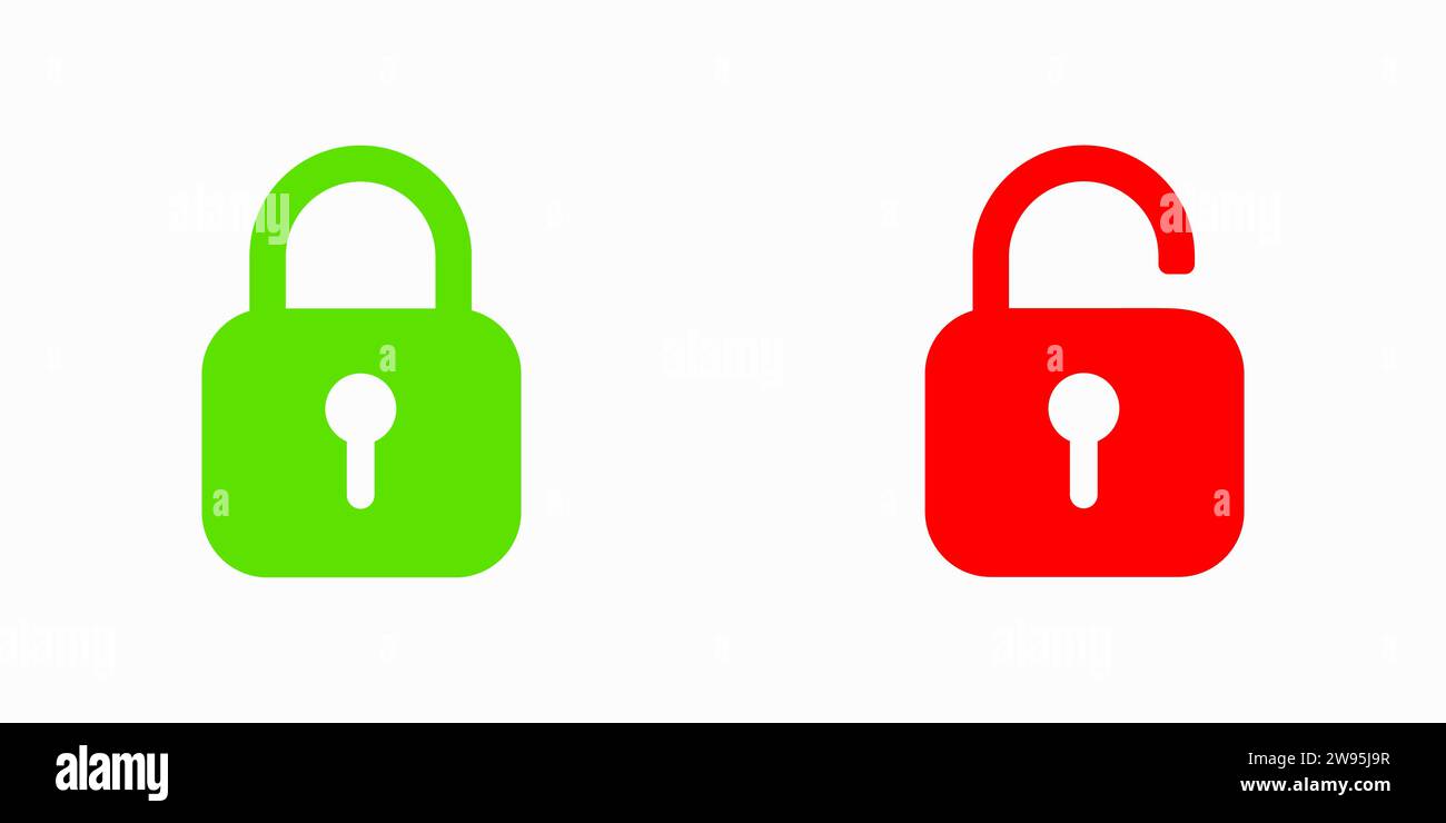 Lock and unlock padlock icons. Vector sign illustration Stock Vector ...