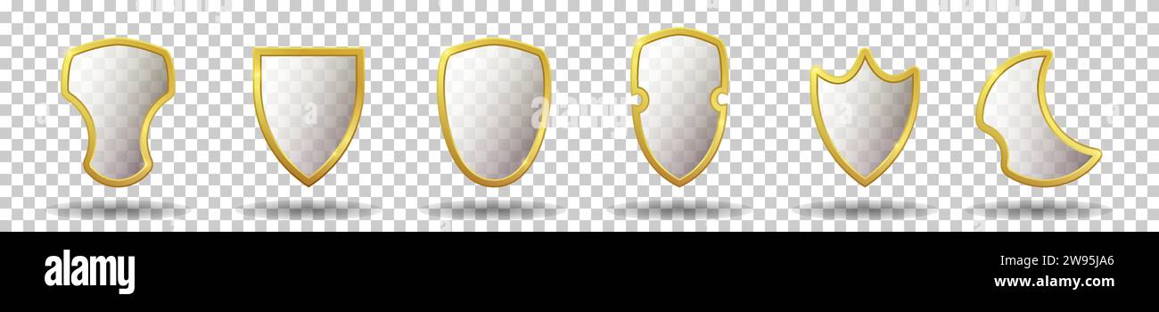 Glass and glossy sign trophy medal collection. Vector illustration. Set ...