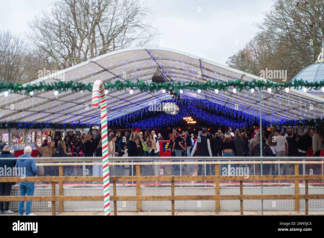Windsor, Berkshire, UK. 24th December, 2023. People have fun ice ...