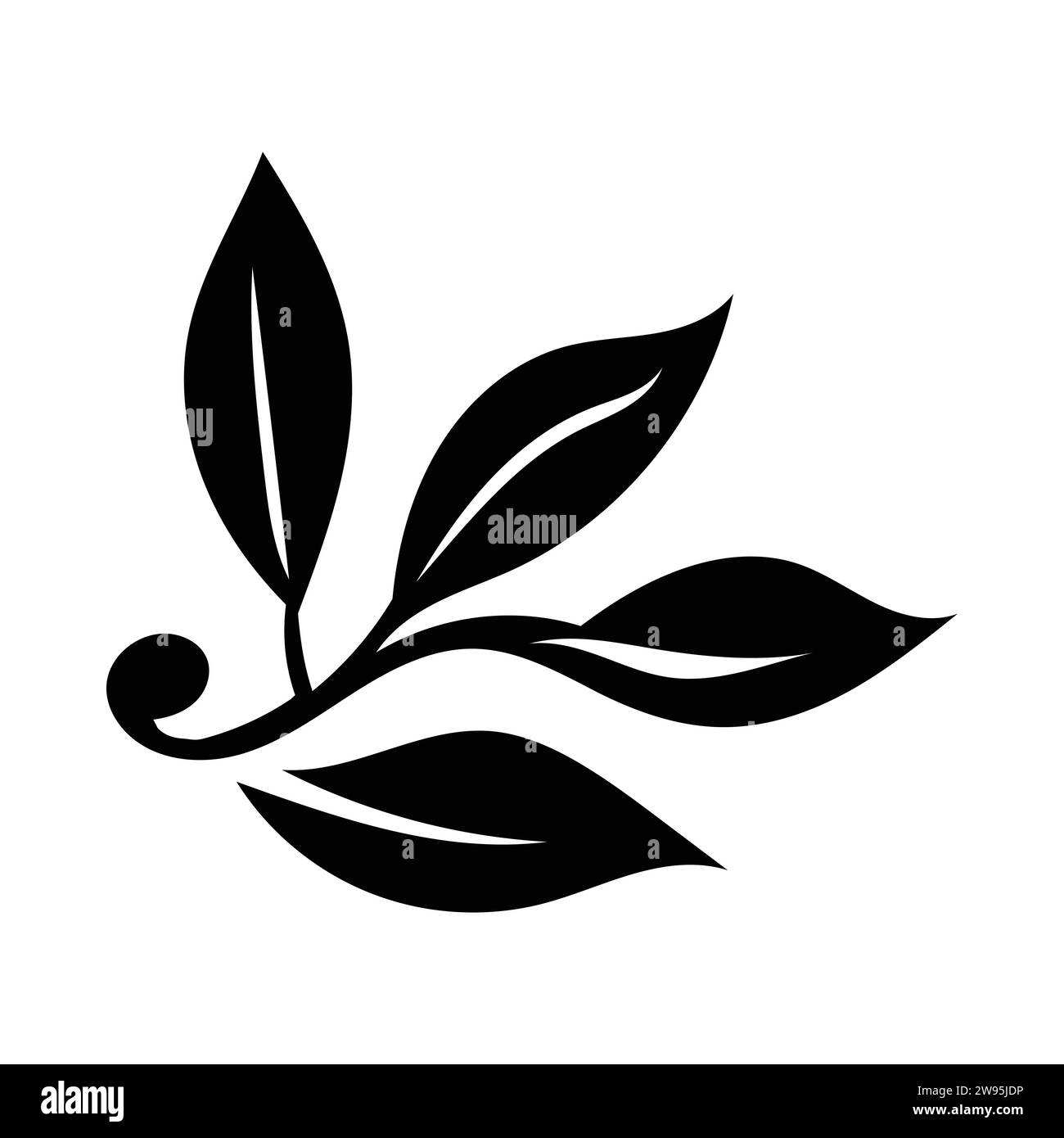 Hand drawn of leaf floral, doodle sketch leaves floral. leaf decoration ...