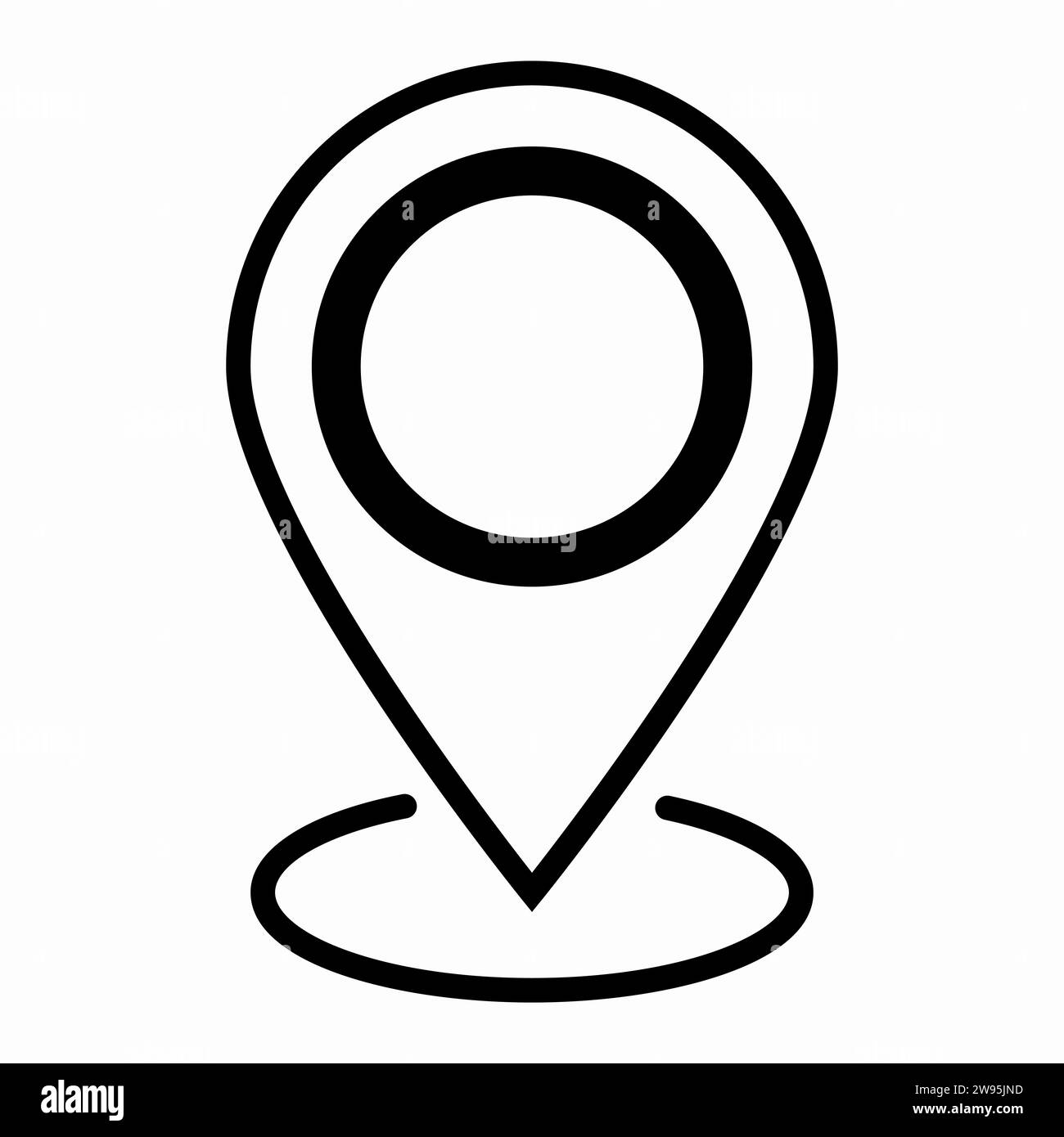 Location pin map icon. Flat design. Vector illustration sign on a white ...