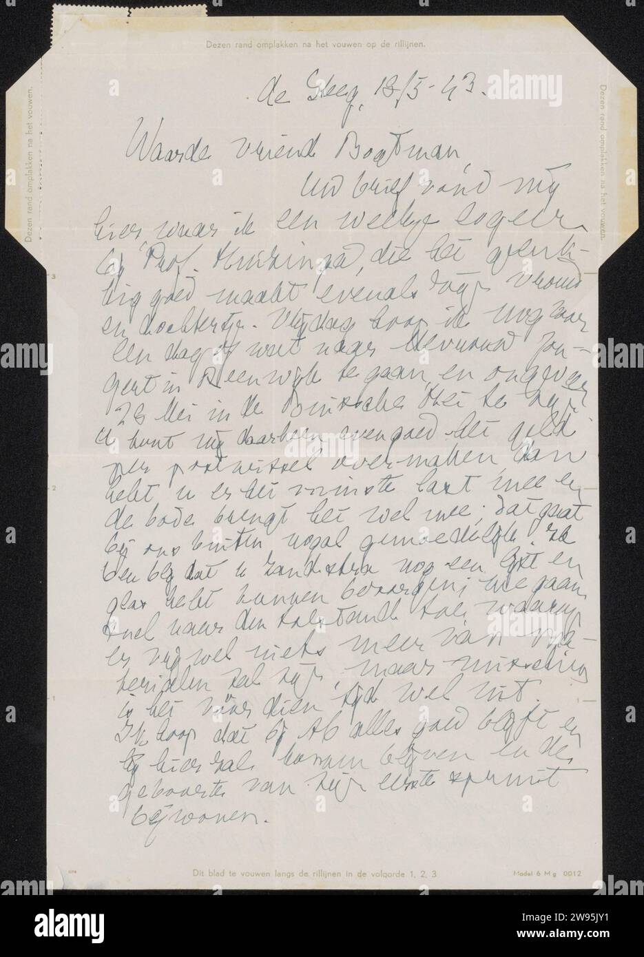 Letter to Willem Bogtman, Henriëtte Roland Holst-van der Schalk, 1943 ...