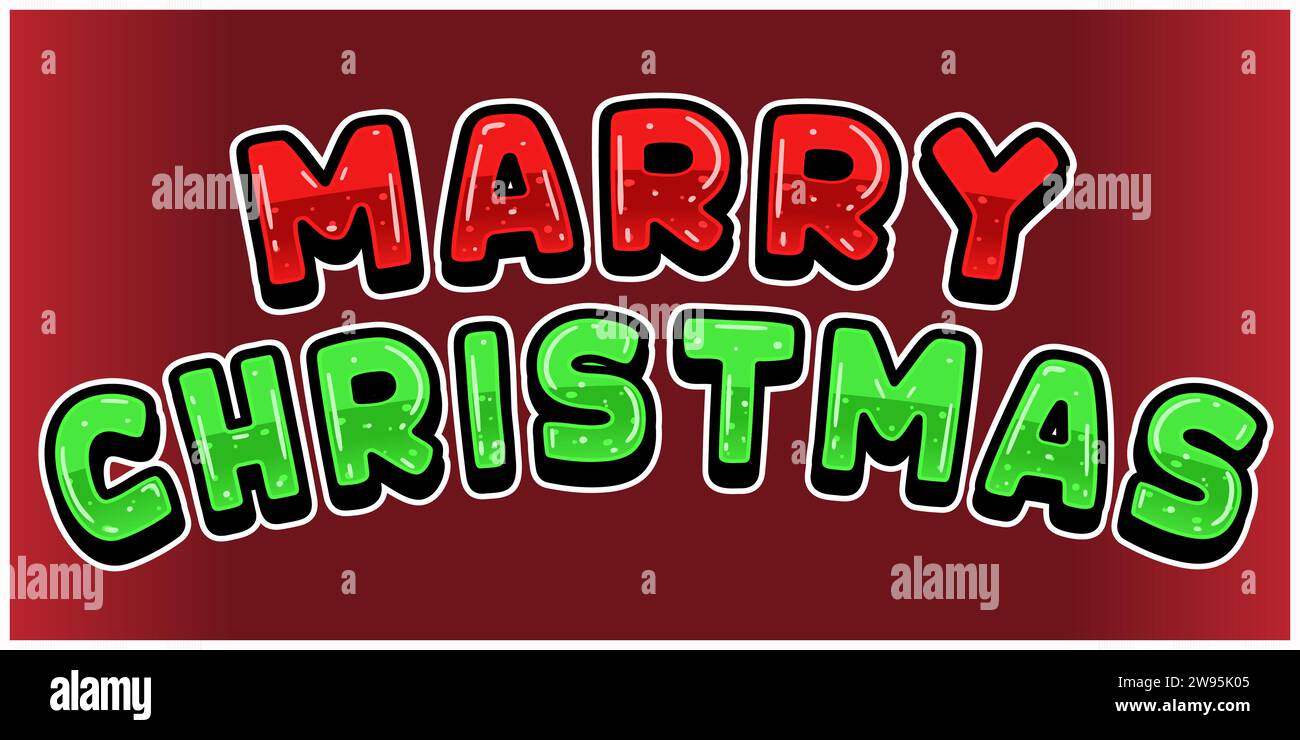 Marry Christmas Text Sticker. Text Effect. Vector Illustrations Stock ... Marry Christmas Text Sticker. Text Effect. Vector Illustrations Stock ...