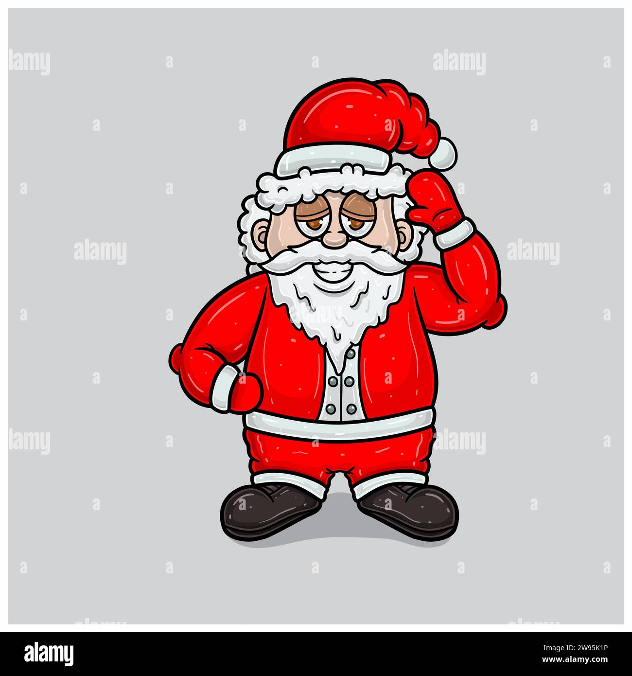 Santa Claus Mascot Character Cartoon. For Element and Clip Art. Vector ...