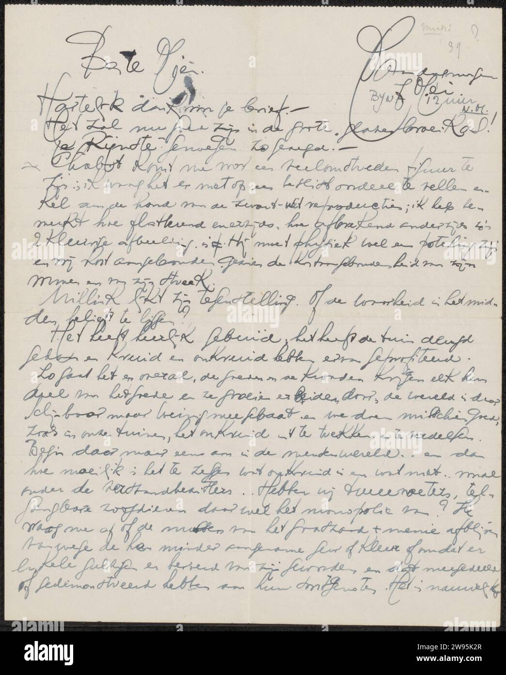 Letter to Mien Cambier van Nooten, Dick Ket, 1912 - 1940 letter Letter ...