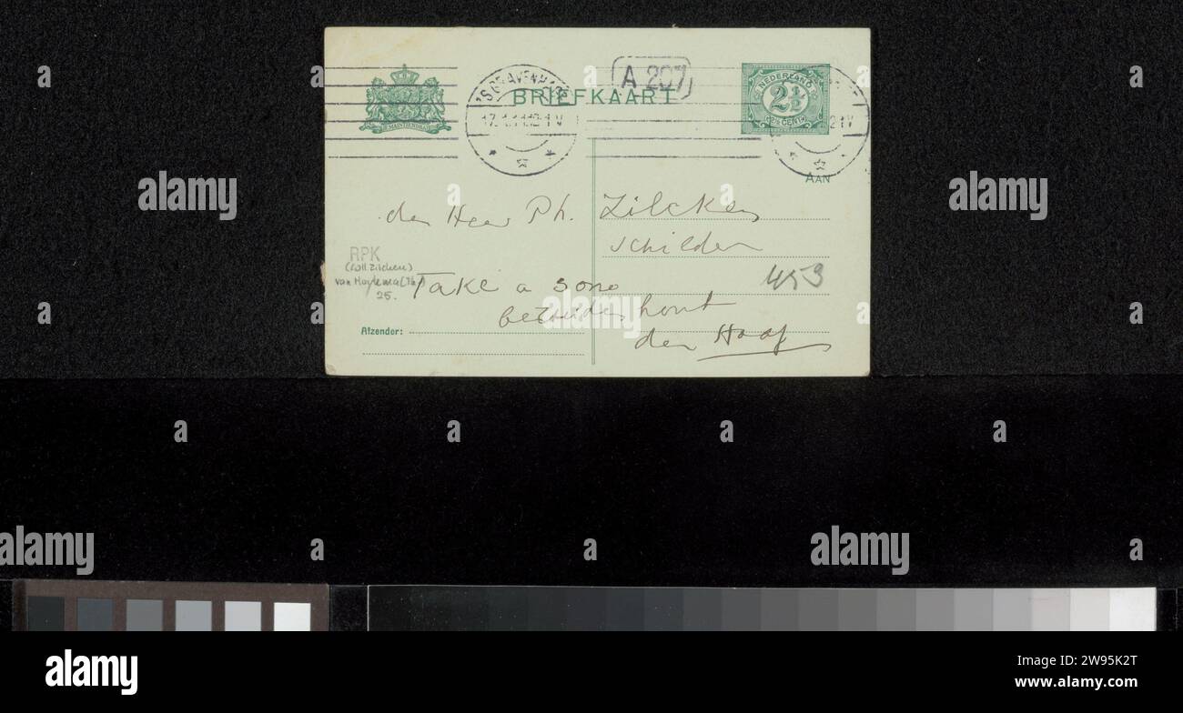 Postcard to Philip Zilcken, 1911 The Hague cardboard. ink writing ...
