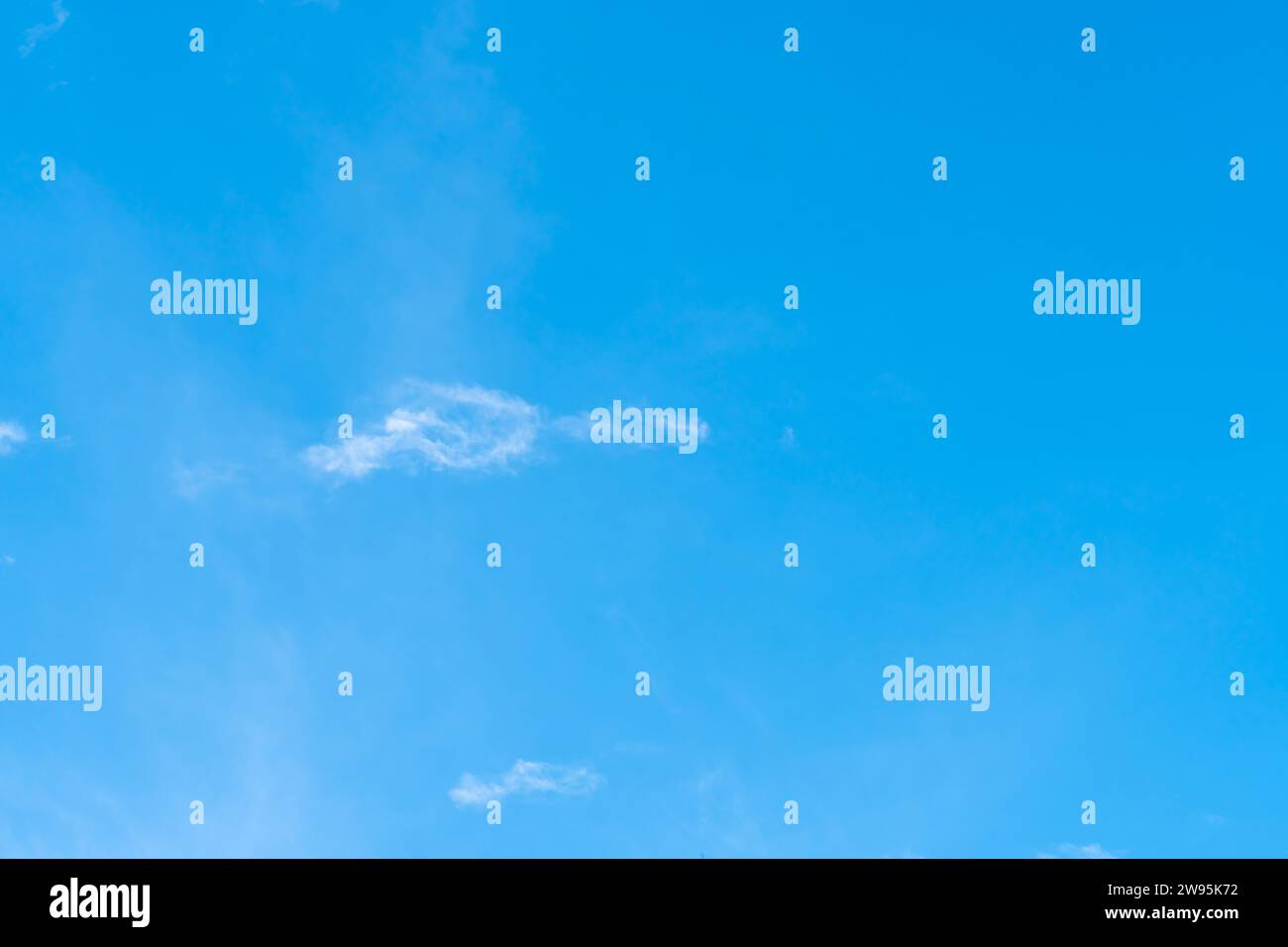 Beautiful blue sky with strange shape of clouds in the morning or ...