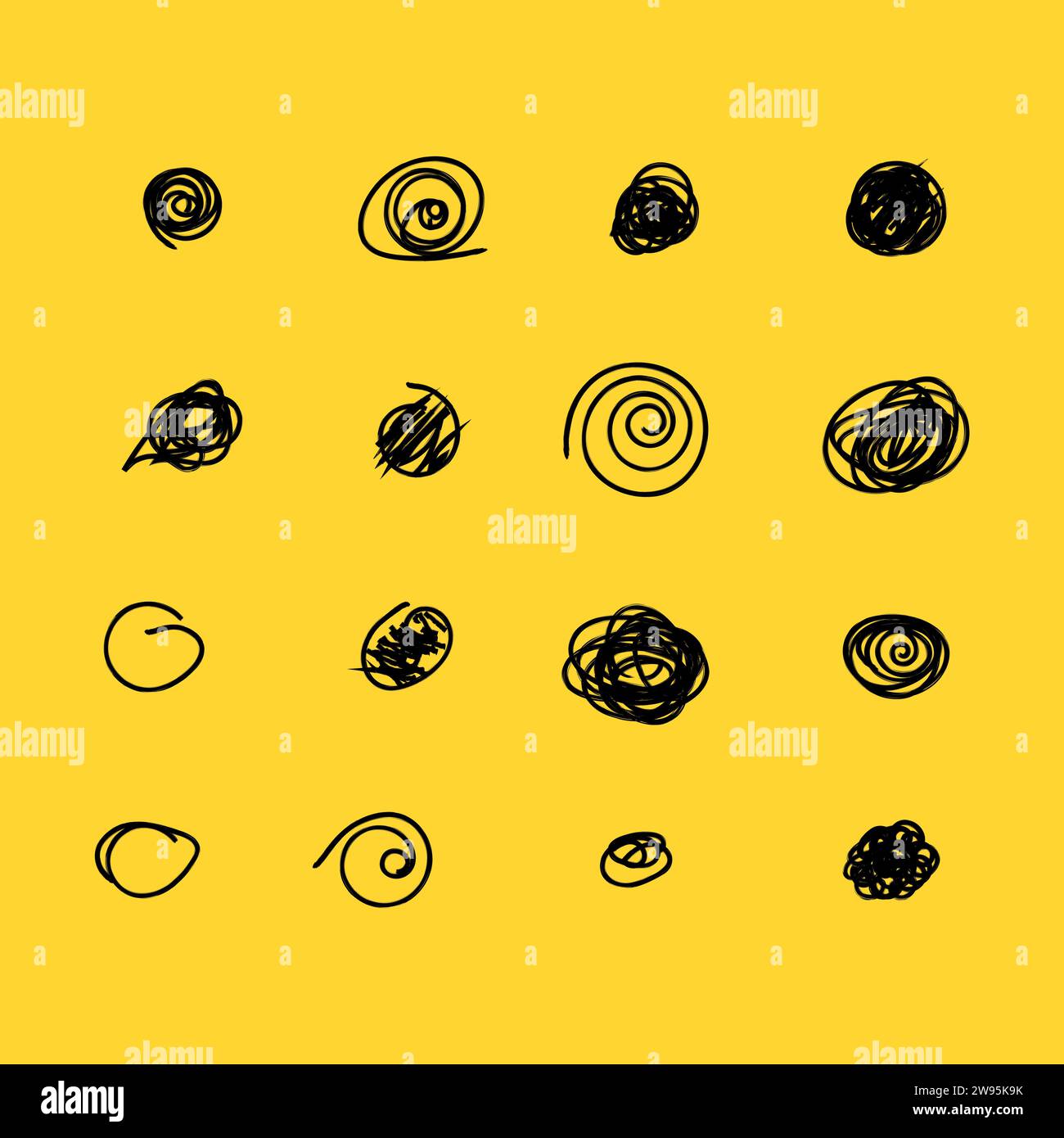 Set of hand drawn doodle circles in a grunge style. Scribble doodle ...