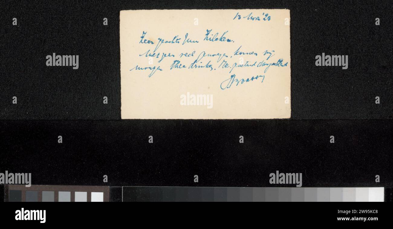 Letter to Philip Zilcken, 1923 letter cardboard. ink writing (processes ...