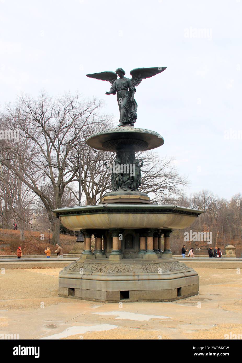 Bethesda Fountain, detail, the Angel of the Waters statue, in Central ...