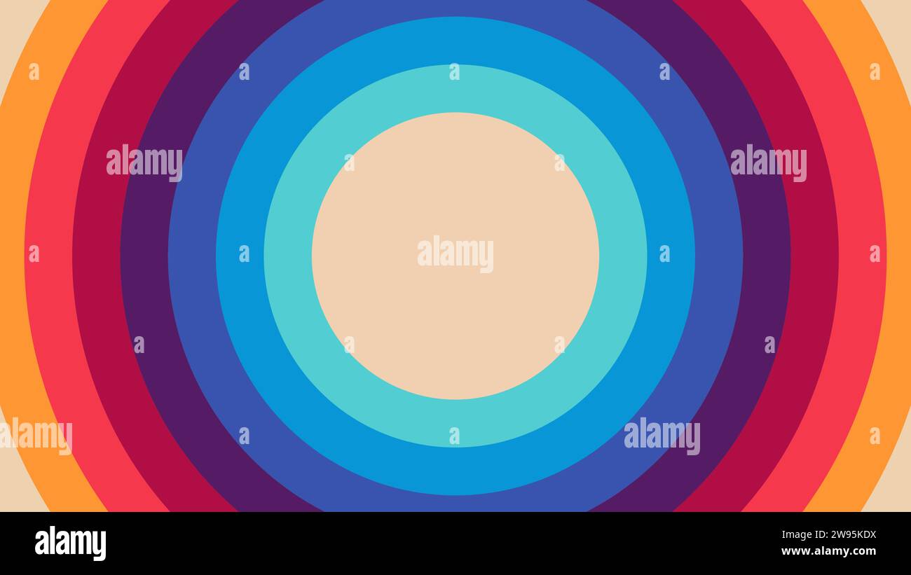 Abstract 1970s 1960s and 1950s background design in the form of circles ...