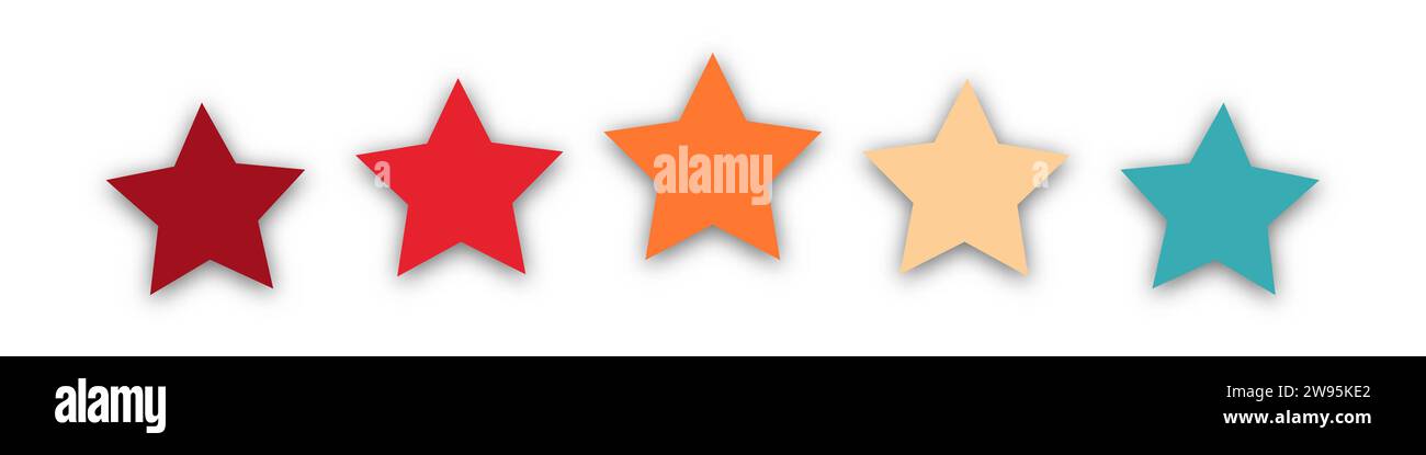 Retro 5 star icon. Customer feedback concept. Vector 5 token points ...