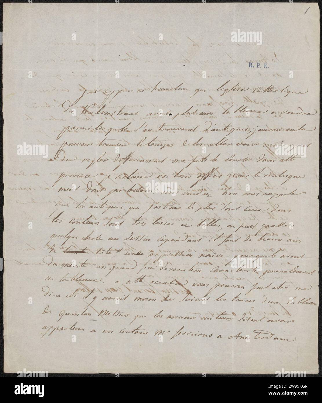 Letter to Anonymous, Florent van Ertborn, 1825 letter The Hague paper ...