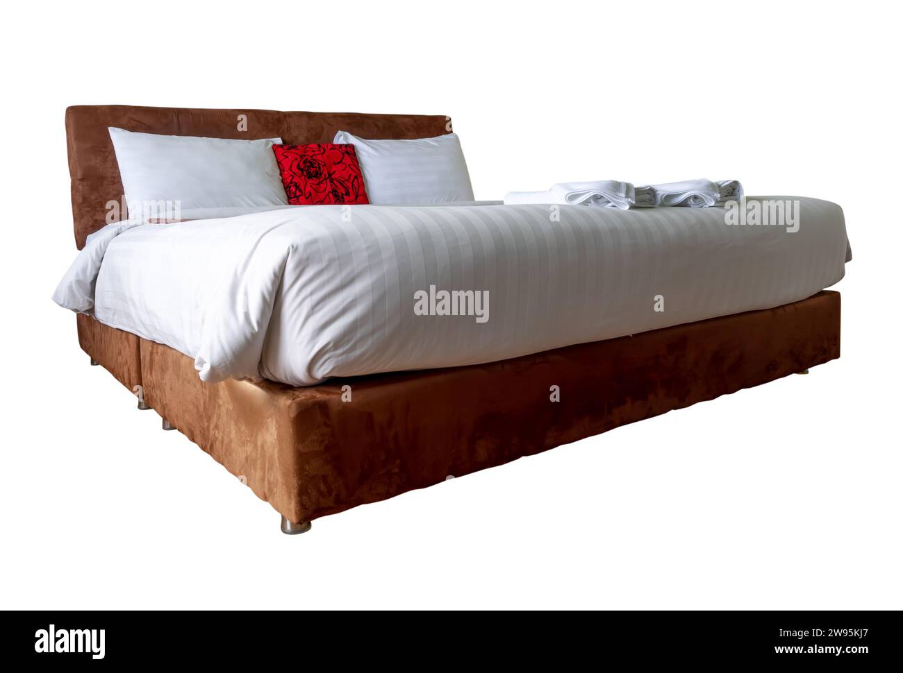 Luxurious and beautiful bed or mattress in hotel or resort room keeping ...