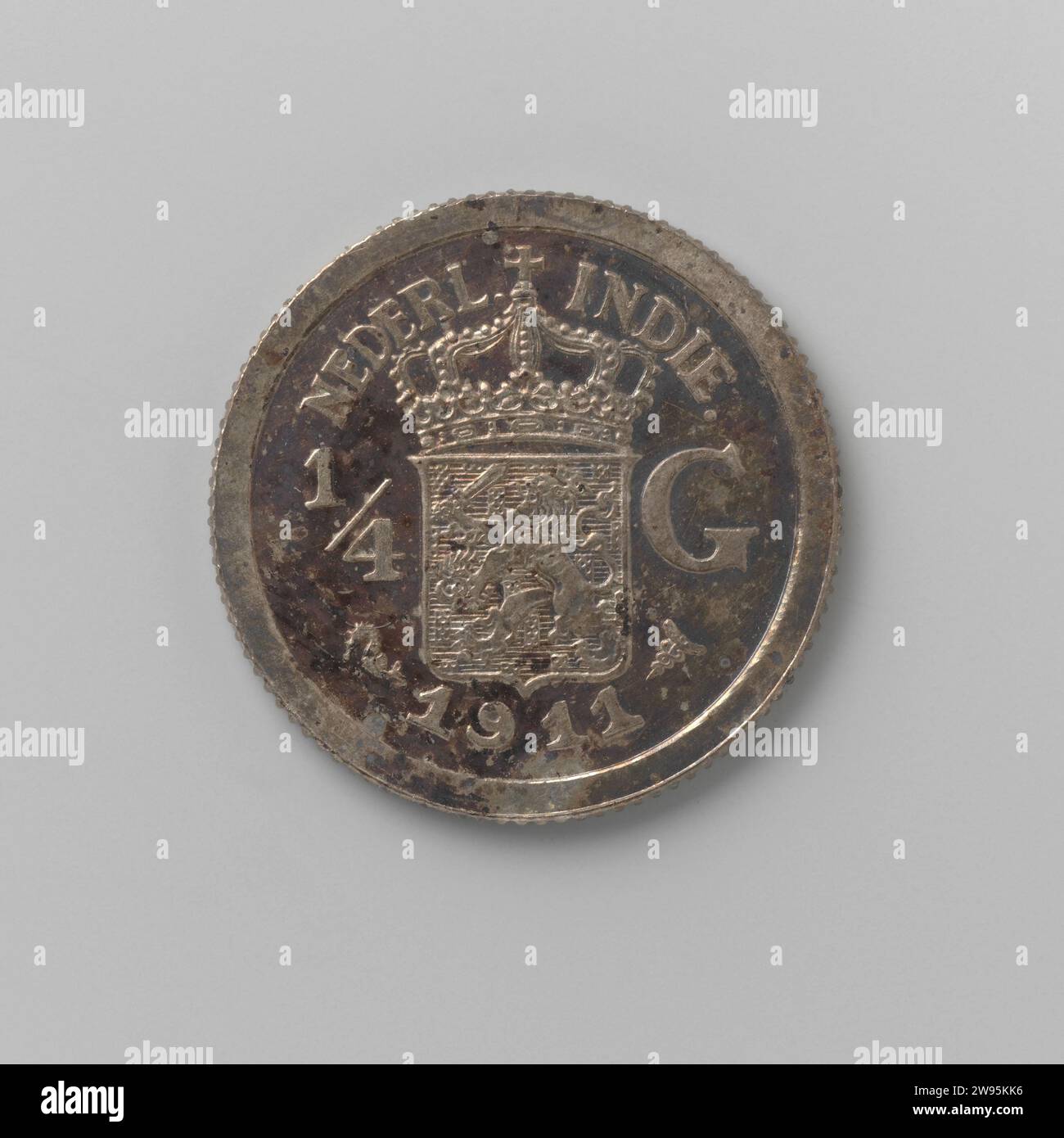 1/4 guilders of the Dutch East Indies, 1911, Wilhelmina (Queen of the ...