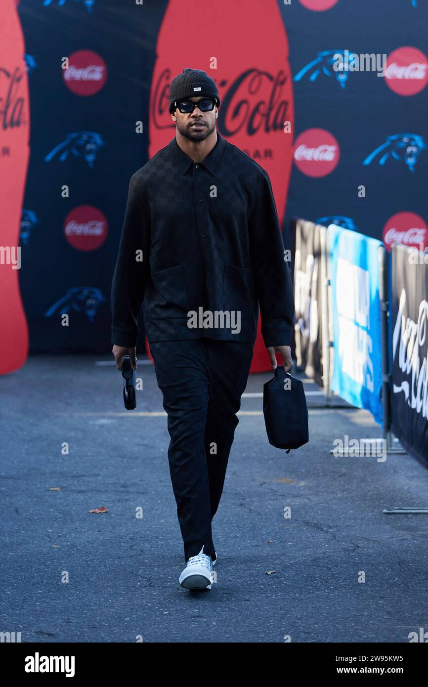 Carolina Panthers safety Jeremy Chinn (21) arrives at Bank of America ...