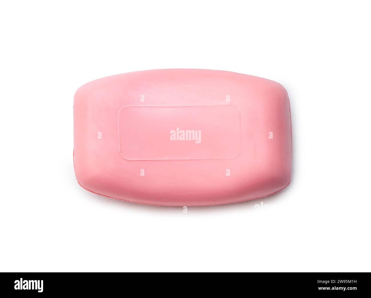 Single dry pink soap bar is isolated on white background with clipping ...