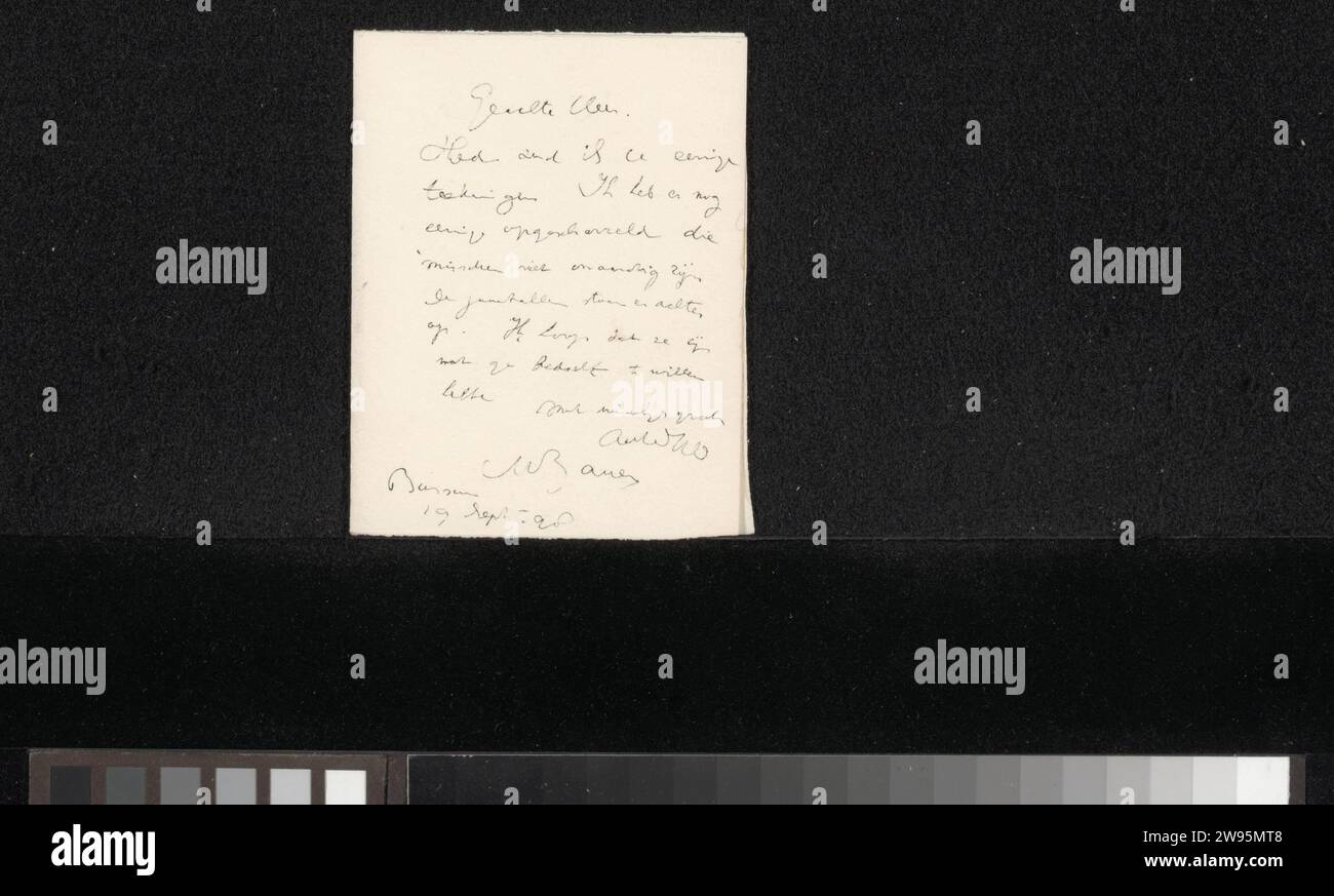 Letter to Pieter Haverkorn van Rijsewijk, Marius Bauer, 1898 letter ...