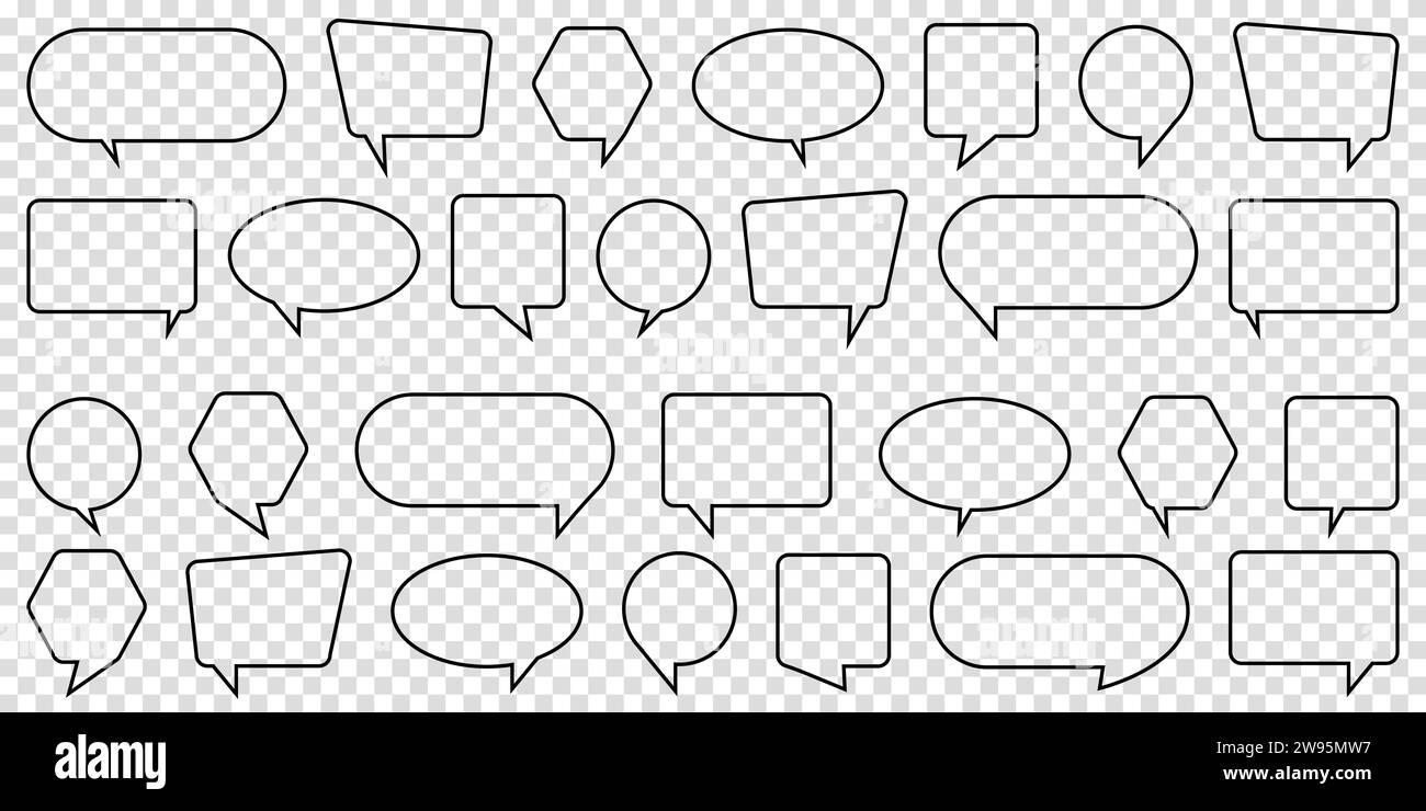 Set of outline speech bubble. Communication concept. Vector ...