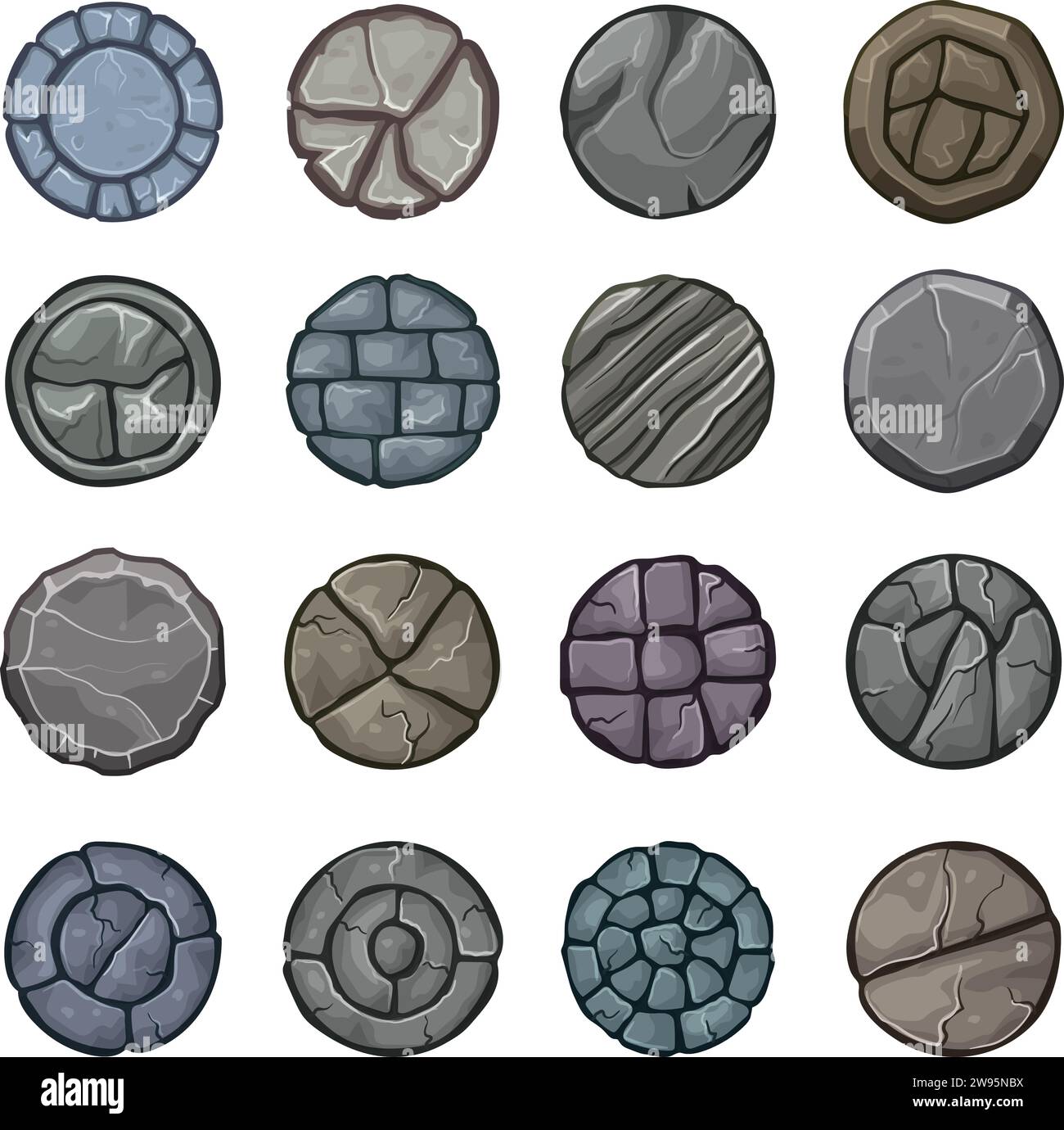 Round hatches. Cartoon round ui templates recent vector hatches set ...