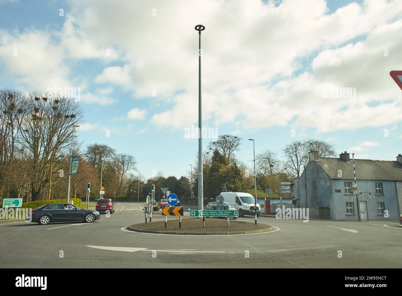 Portlaoise, Ireland - 03.04.2022: Rear view of cars driving on street ...