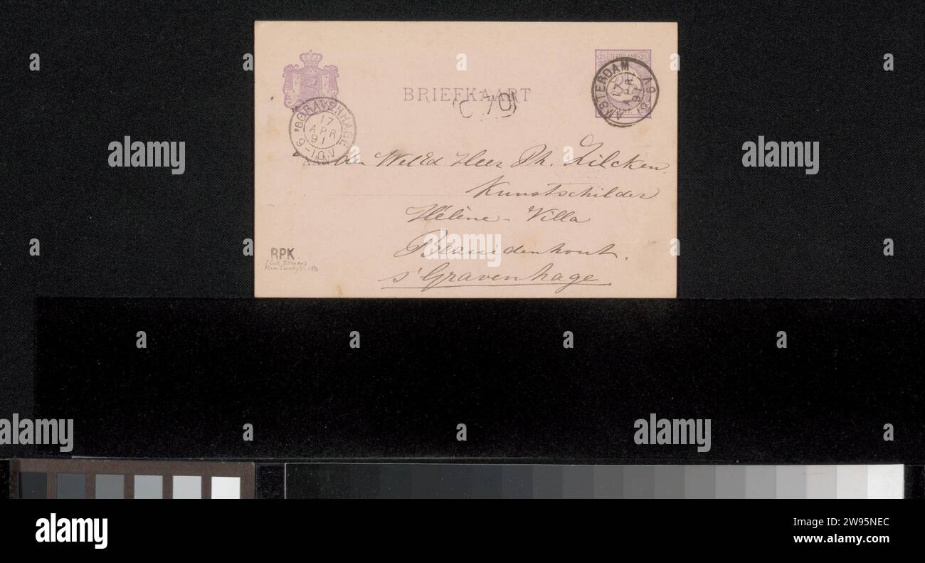 Postcard to Philip Zilcken, Wally Moes, in Or Before 1891 Amsterdam ...
