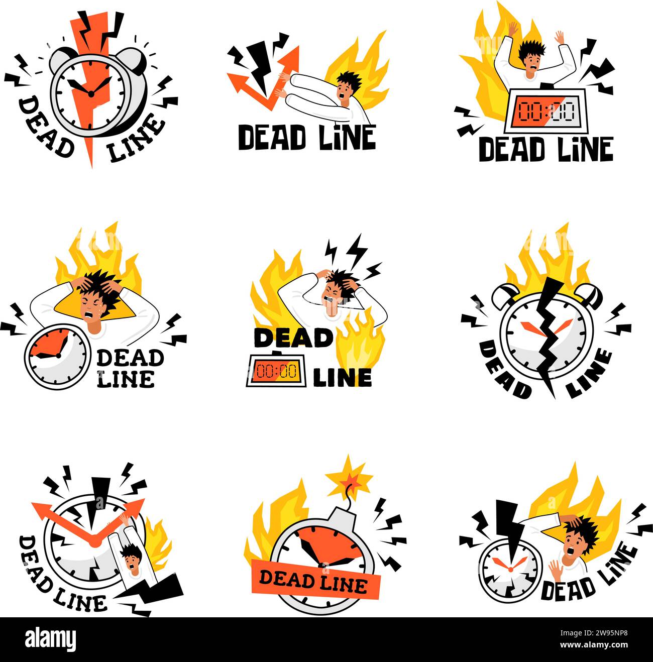 Deadline badges. Business concept badges with clock symbols recent ...