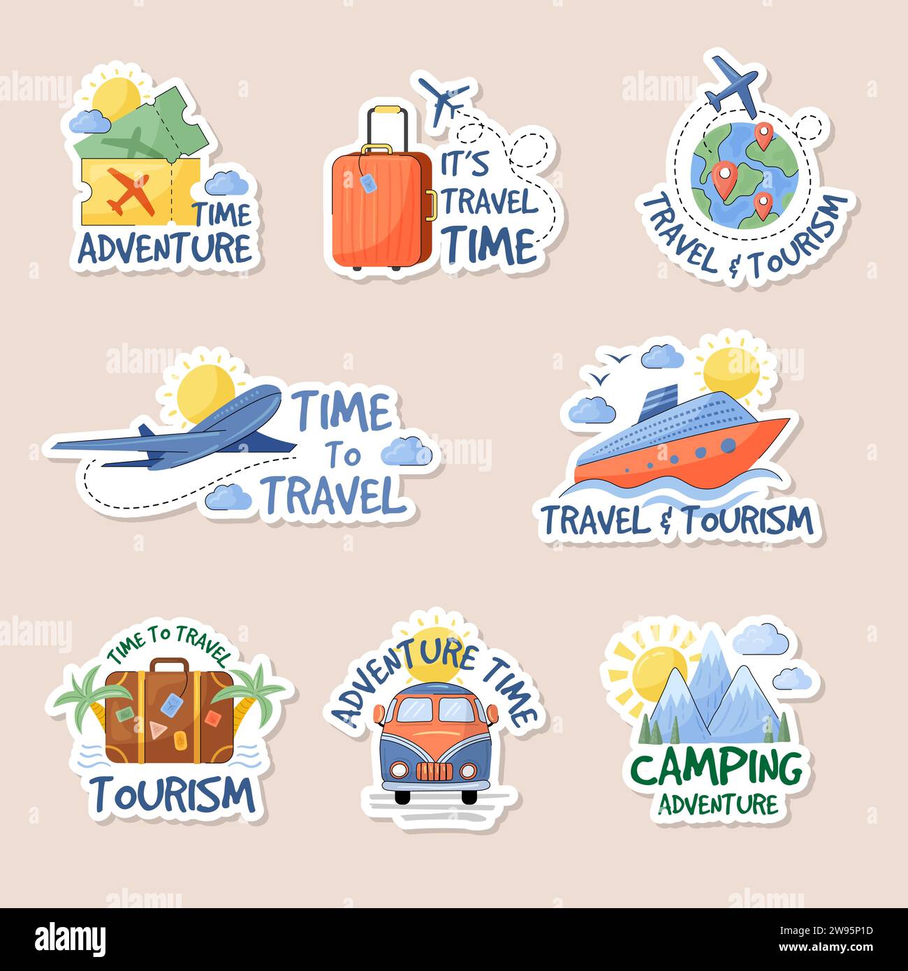 Adventure badges. Travel time logo with place for text recent vector ...