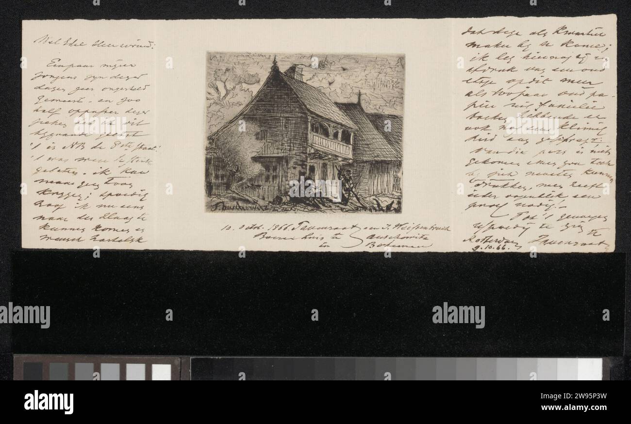Letter to Jan Weissenbruch, Johannes Tavenraat, 1866 letter. print ...
