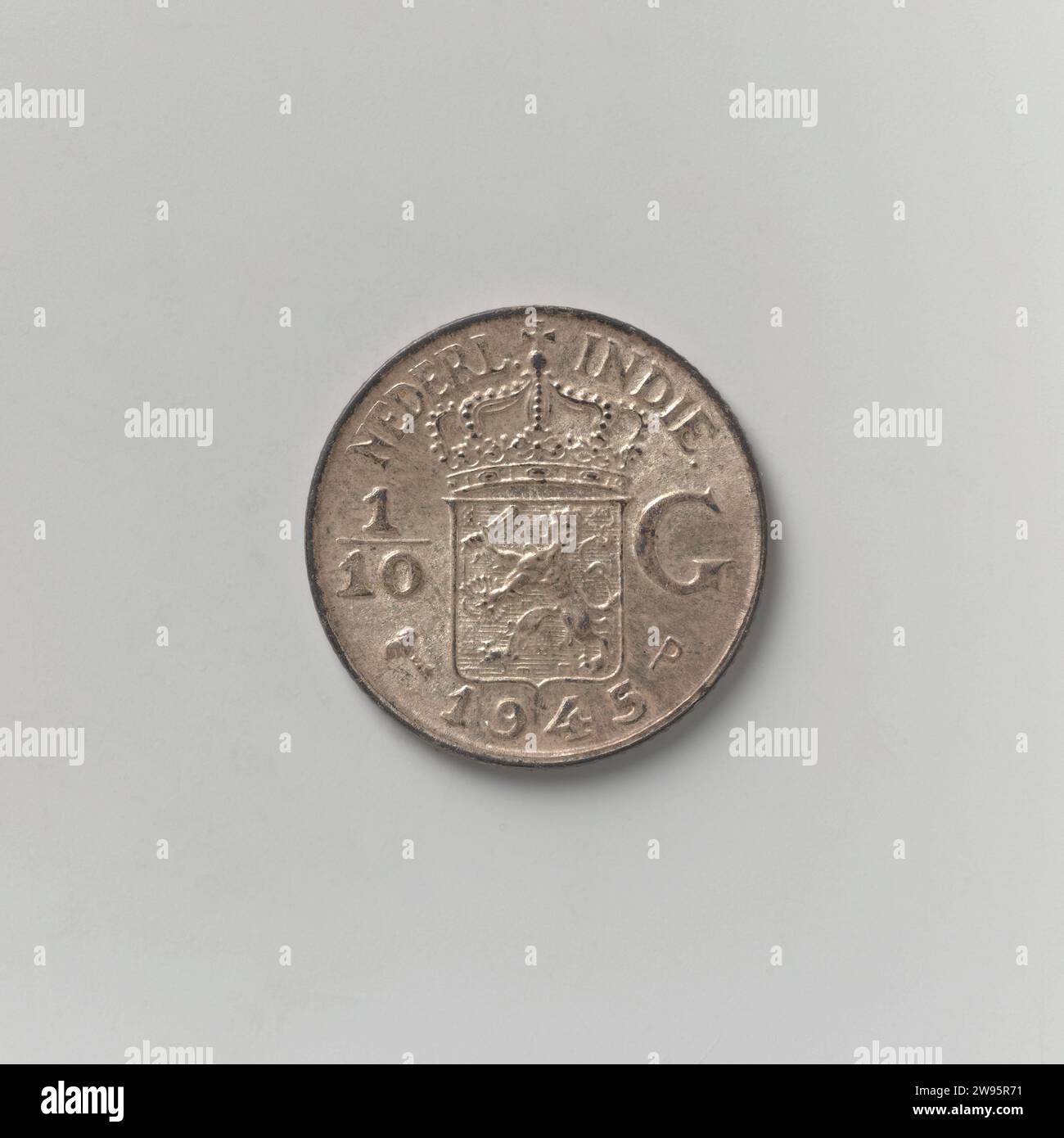 1/10 guilders from the Dutch East Indies, 1945, Wilhelmina (Queen of ...