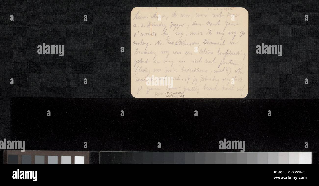 Letter to Anna Dorothea Dirks, Wally Moes, 1916 letter paper. pencil ...