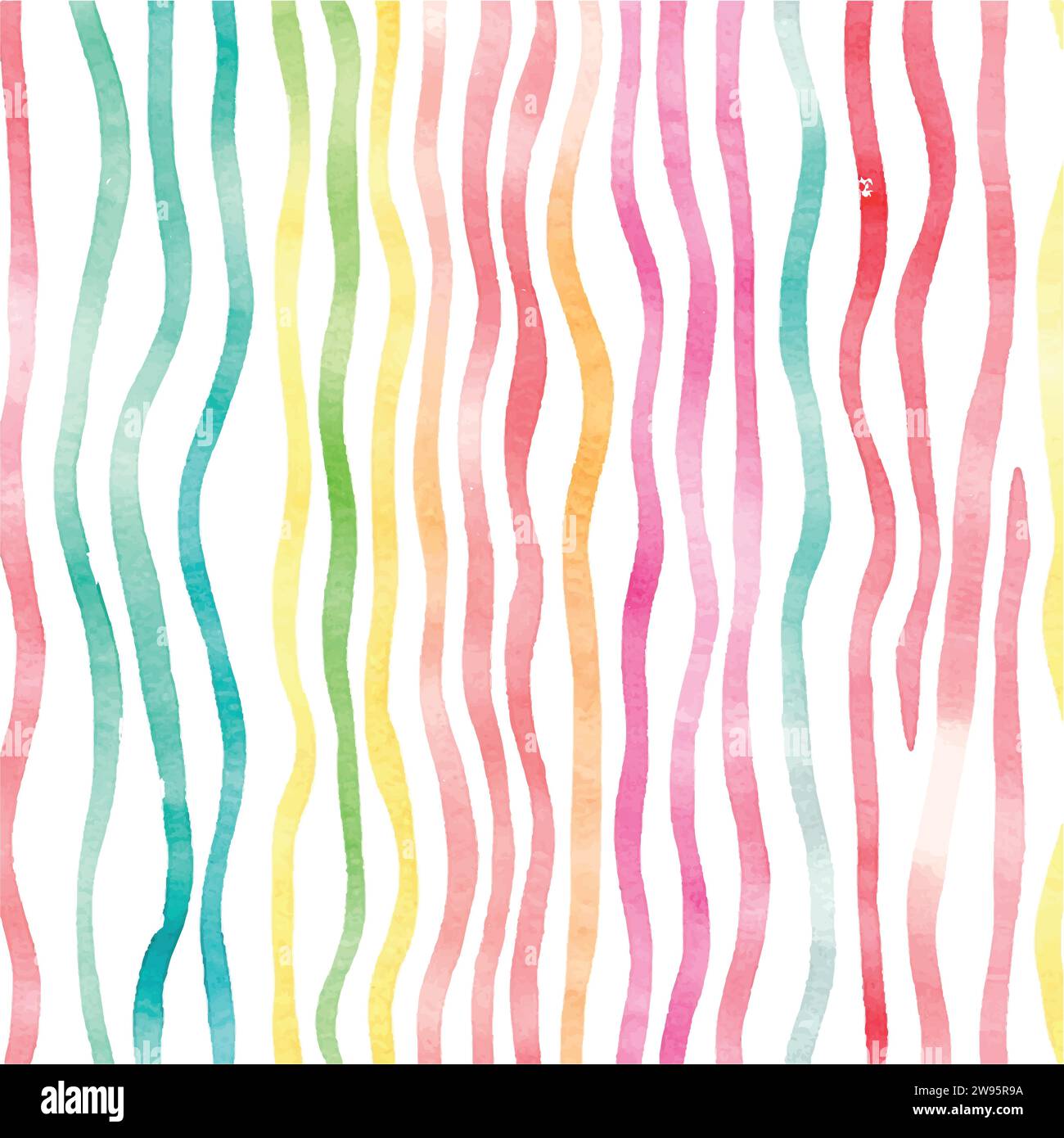 seamless watercolor cute childish pastel tone lines white Stock Vector ...
