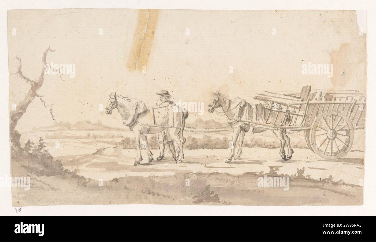 Two wheeled cart drawing hi-res stock photography and images - Alamy