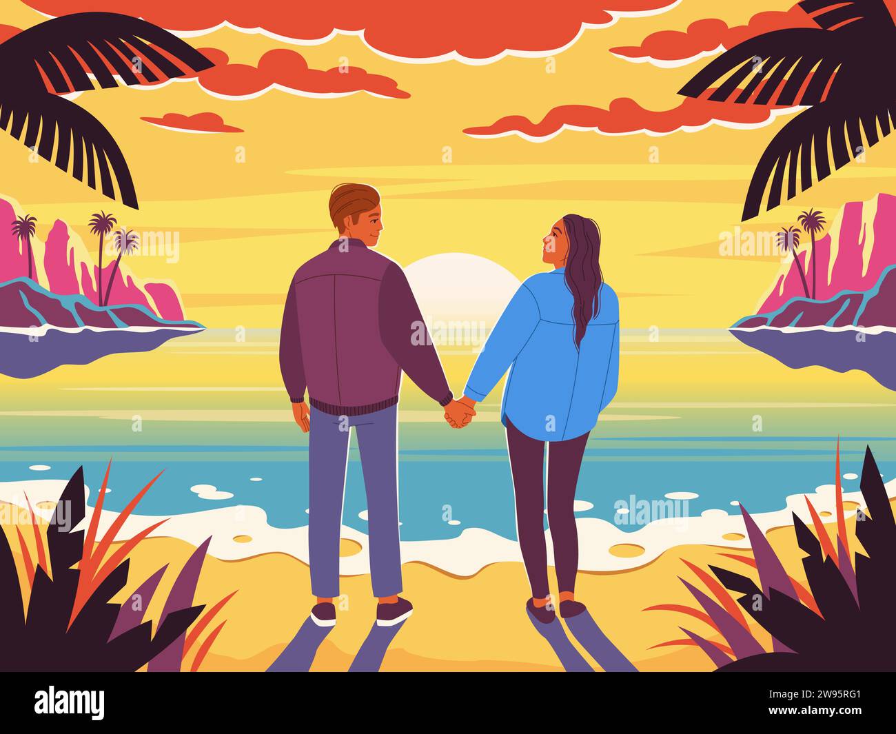 Date palm view Stock Vector Images - Alamy