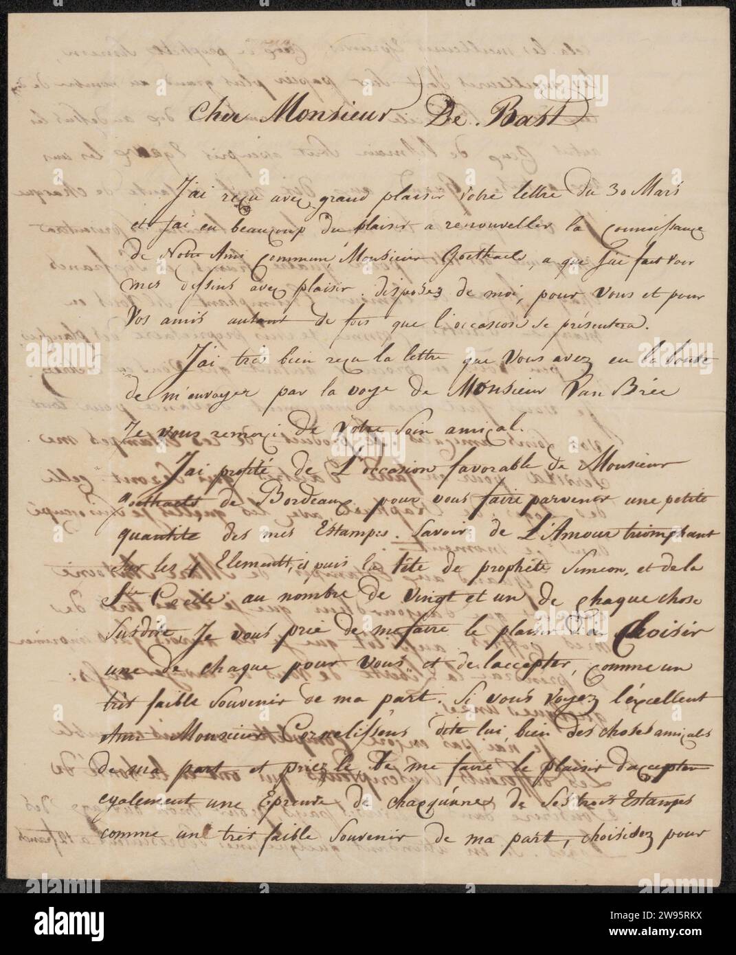 Letter to Liévin Amand Marie de Bast, Jozef Karel De Meulemeester, 1820 ...