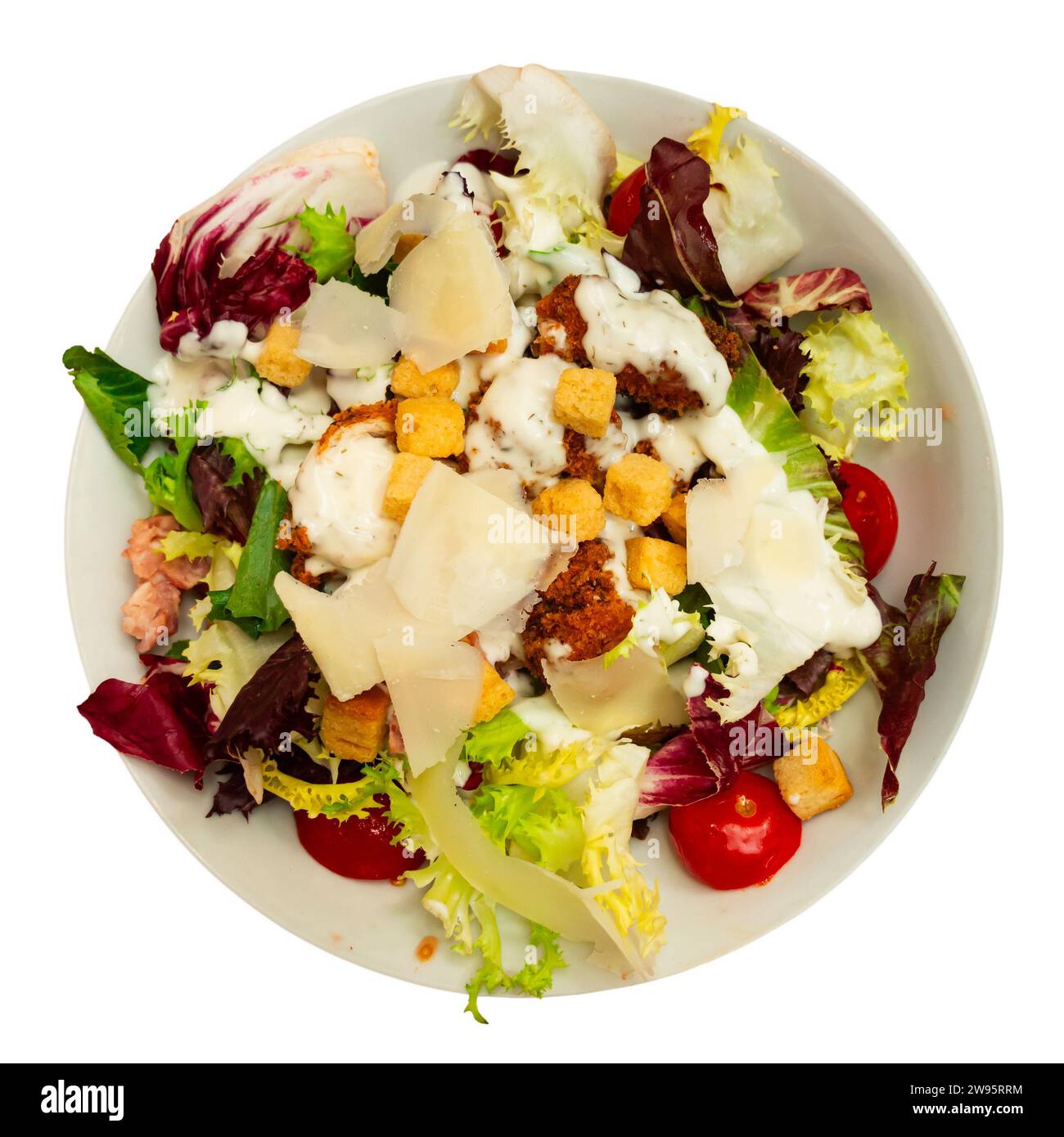 Caesar salad with chicken and parmesan cheese Stock Photo - Alamy
