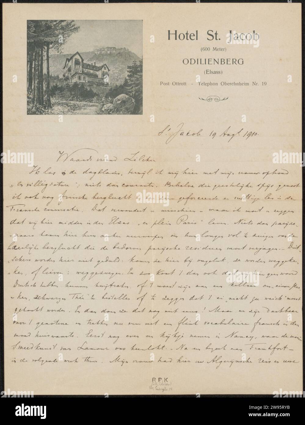 Letter to Philip Zilcken, N.J. Singels, 1910 letter There ink writing ...