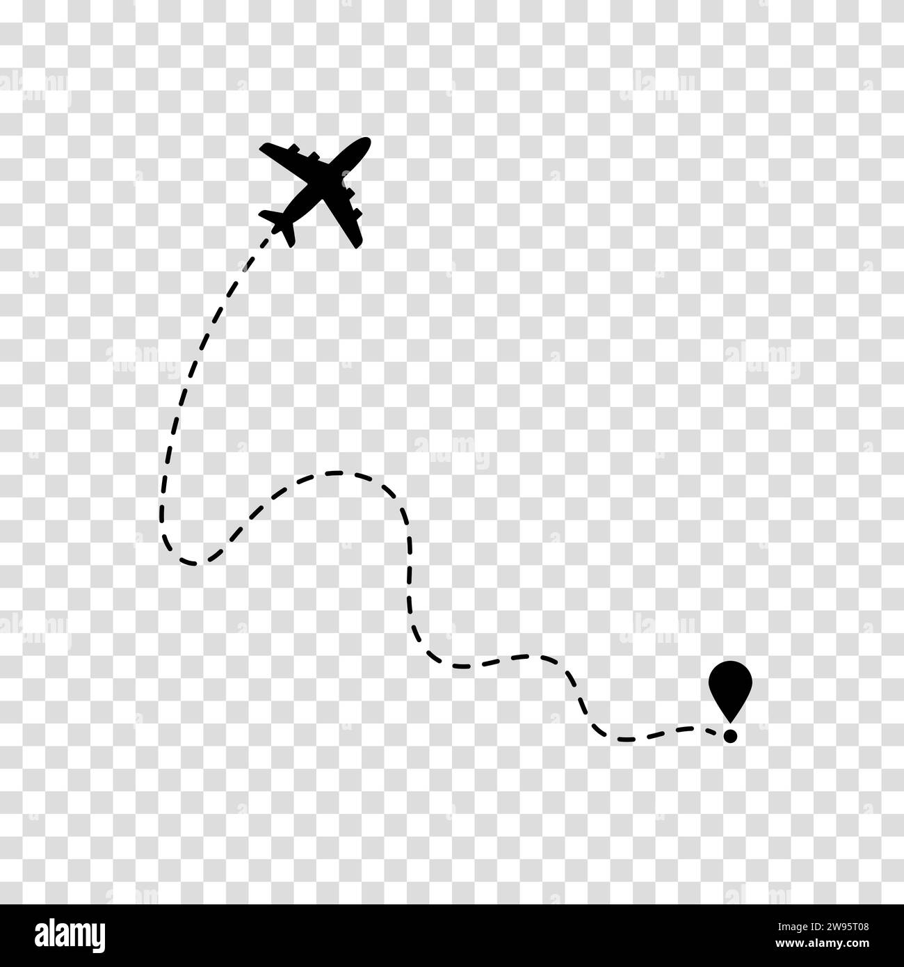 Airplane route plane path. Travel concept. Dotted path airplane ...